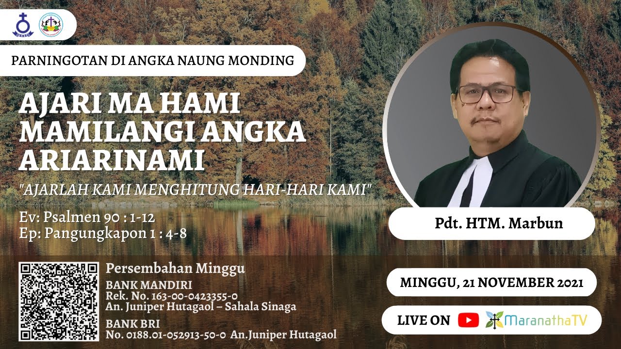 PARMINGGUON UJUNG TAON PARHURIAON (PARNINGOTAN NI ANGKA NA MONDING), 21 ...