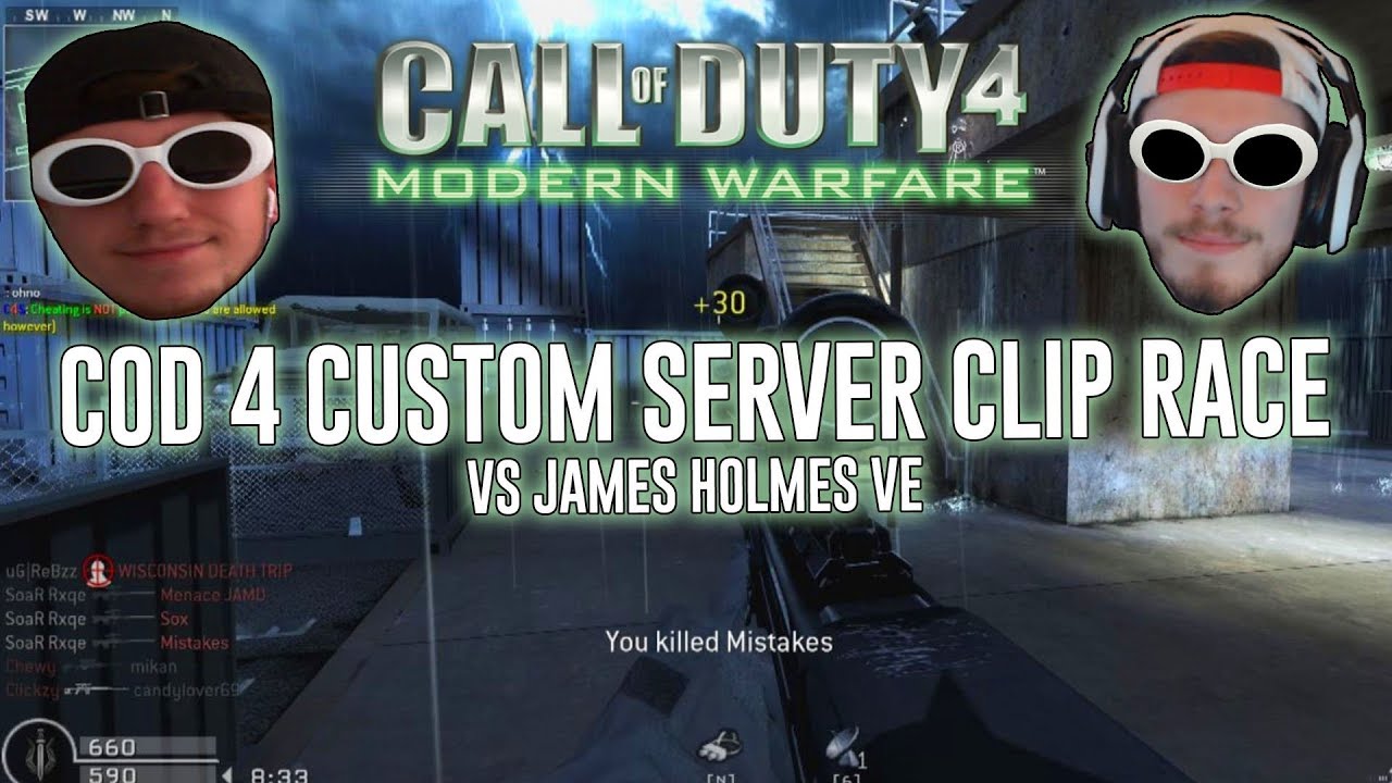 COD4 CUSTOM SNIPER SERVER CLIP RACE vs James Holmes VE! - YouTube