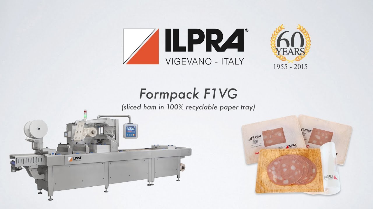 Formpack F1 VG - Ilpra - Sliced Ham in thermoformed paper tray - YouTube