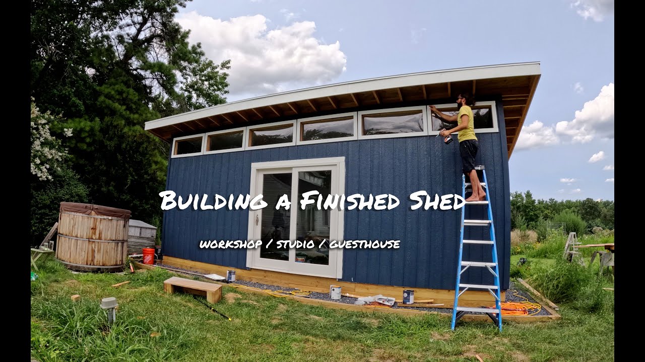 One Man Shed Build - Backyard Studio, Home Office, Guesthouse - YouTube