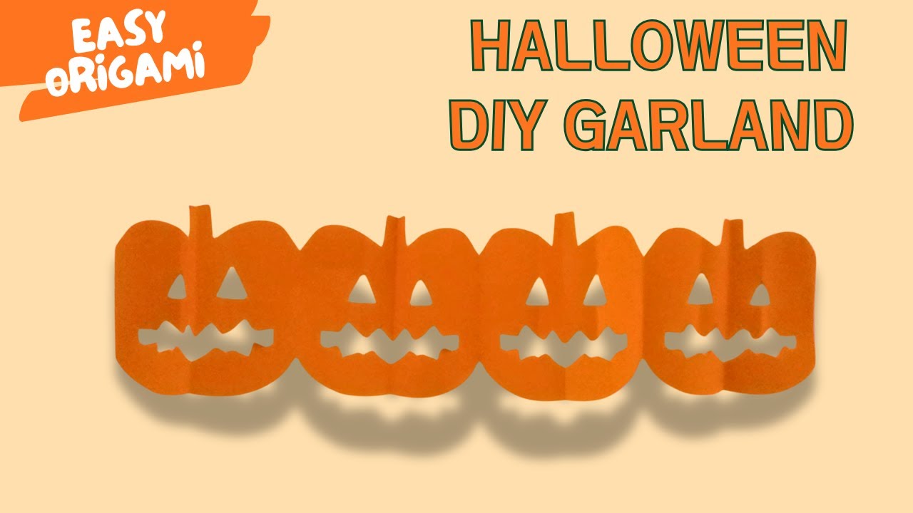 How to Make an Origami Jack-o’-Lantern Garland | Easy Halloween Paper ...