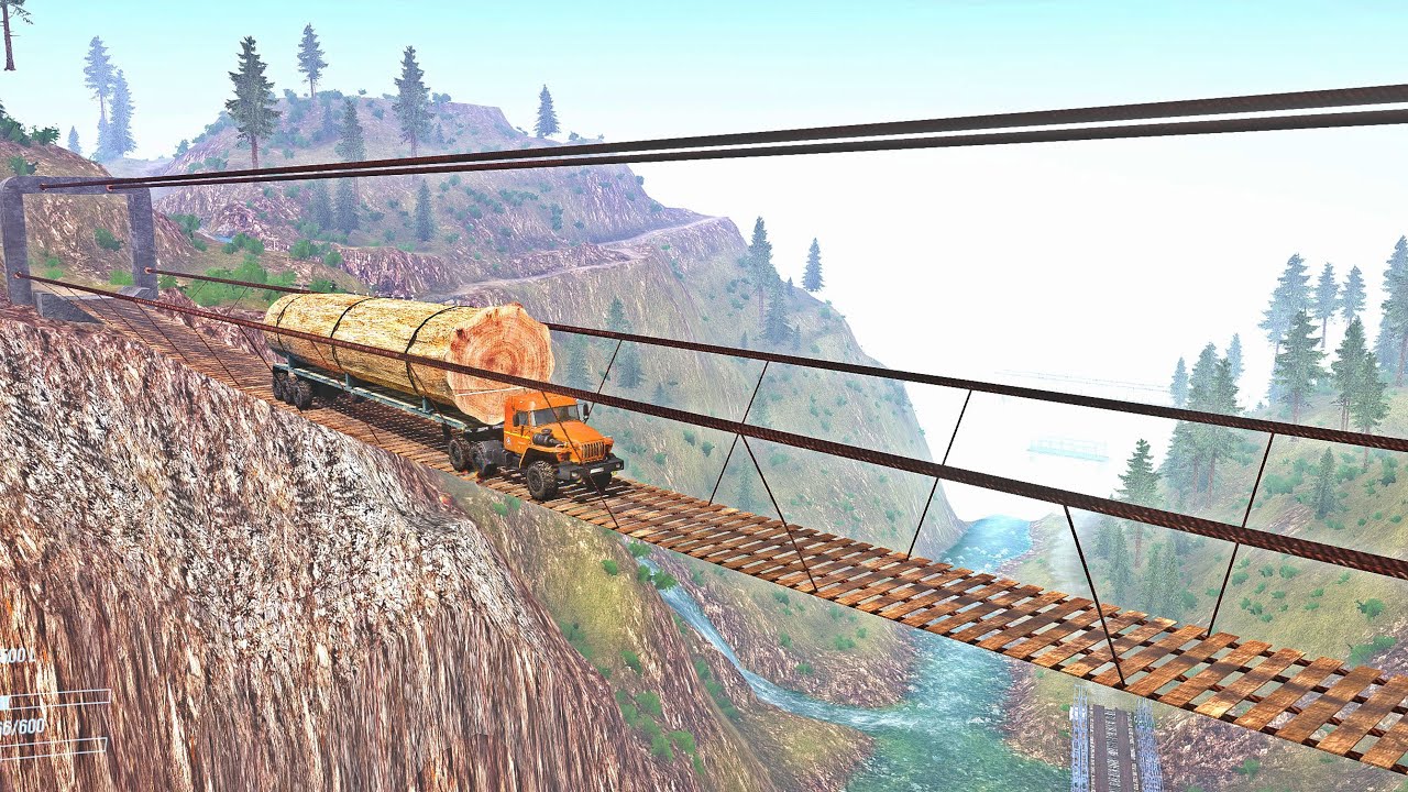 Amazing skilled driver!!! Delivery in steep mountains - Spintires ...