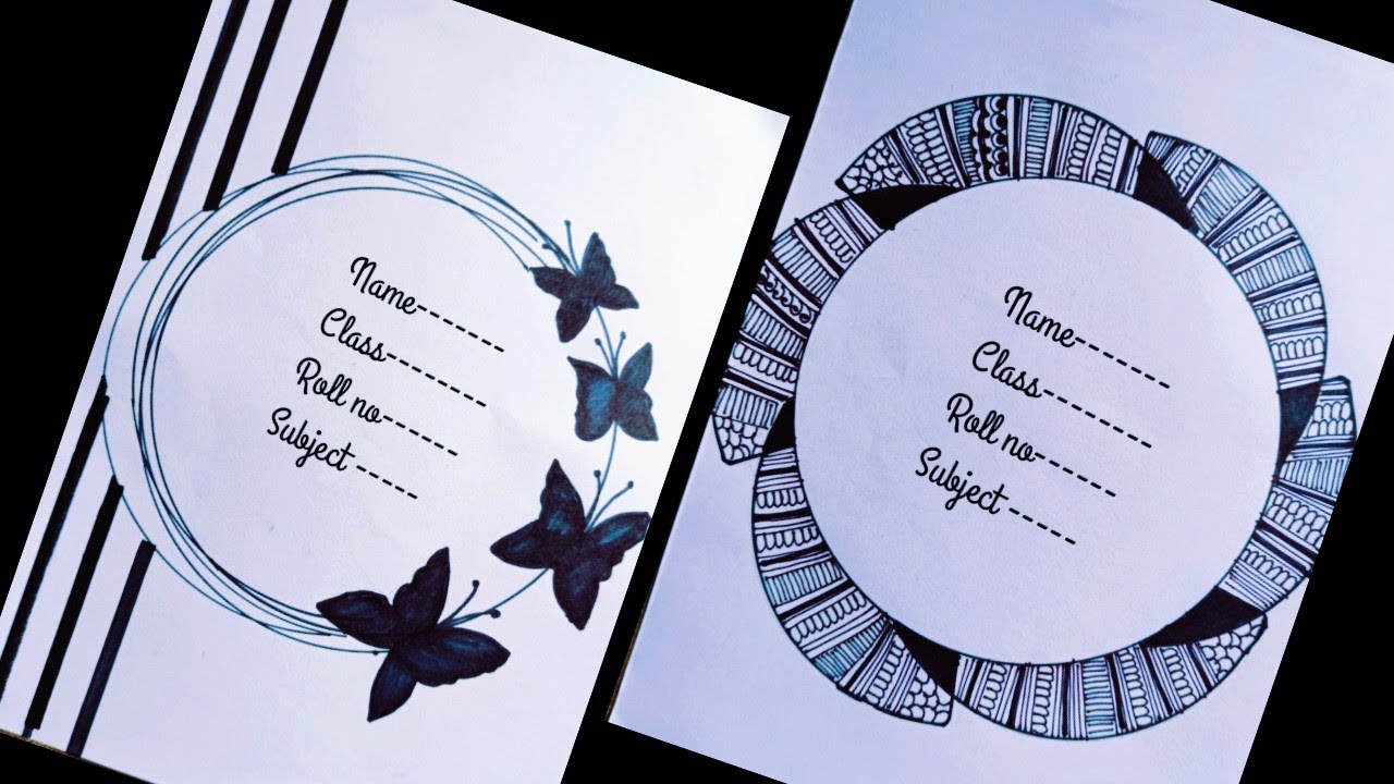 Black🖤 & White 🤍 Border Design/Project Work designs /Bondhu Khata/Front ...