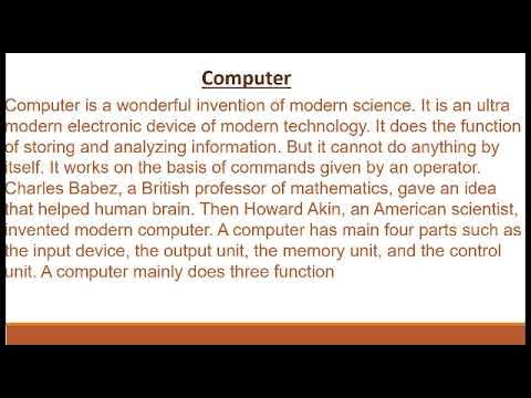 Computer | Paragraph on computer | Paragraph writing | the english ...