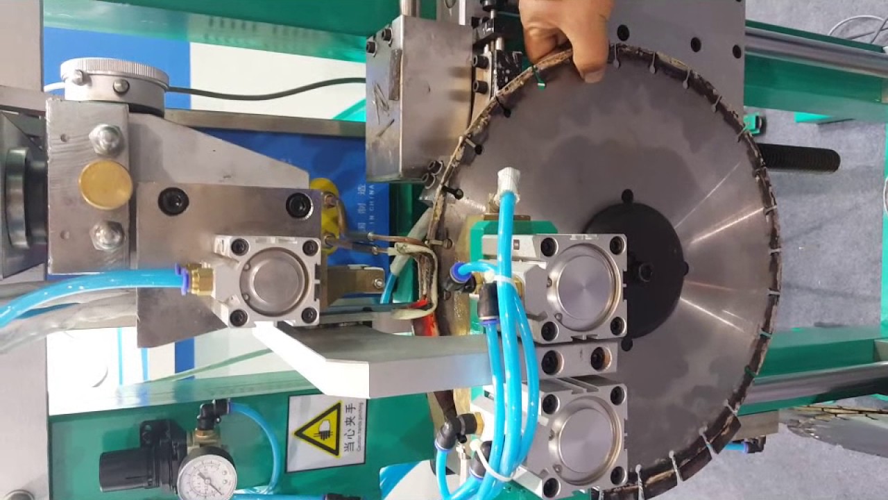 Automatic induction saw blade brazing induction heating machine - YouTube