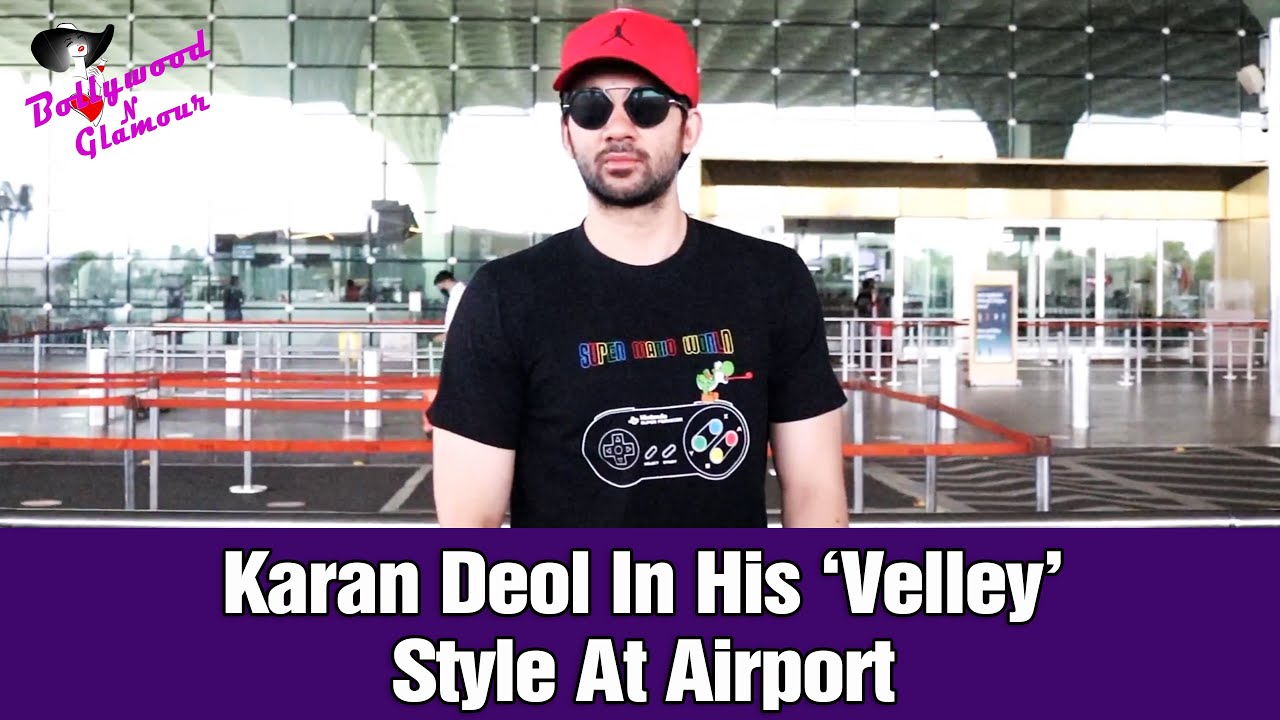 Karan Deol In His ‘Velley’ Style At Airport - YouTube