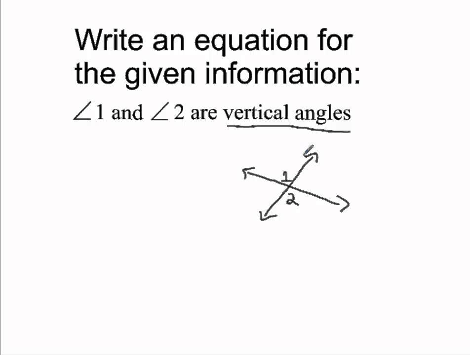 Equation for Vertical Angles - YouTube