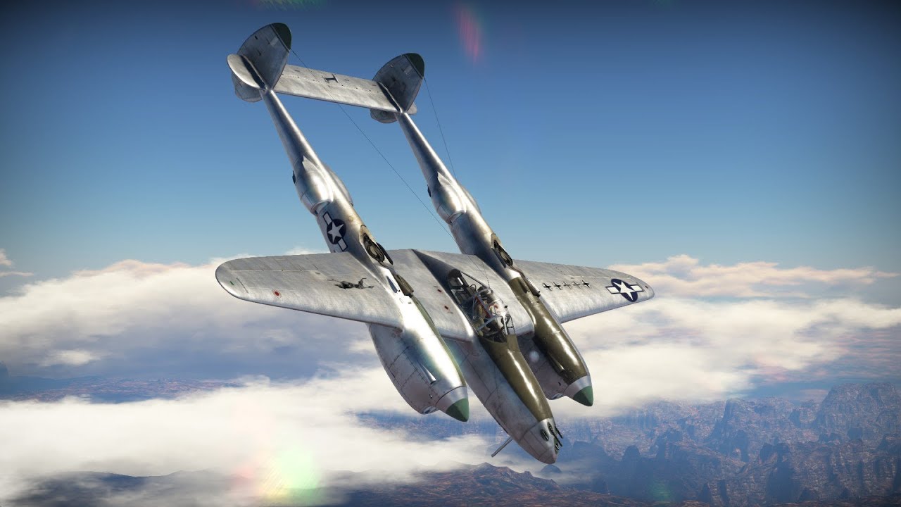 War Thunder (Arcade): P-38J-15 Lightning - Low Intensity - YouTube