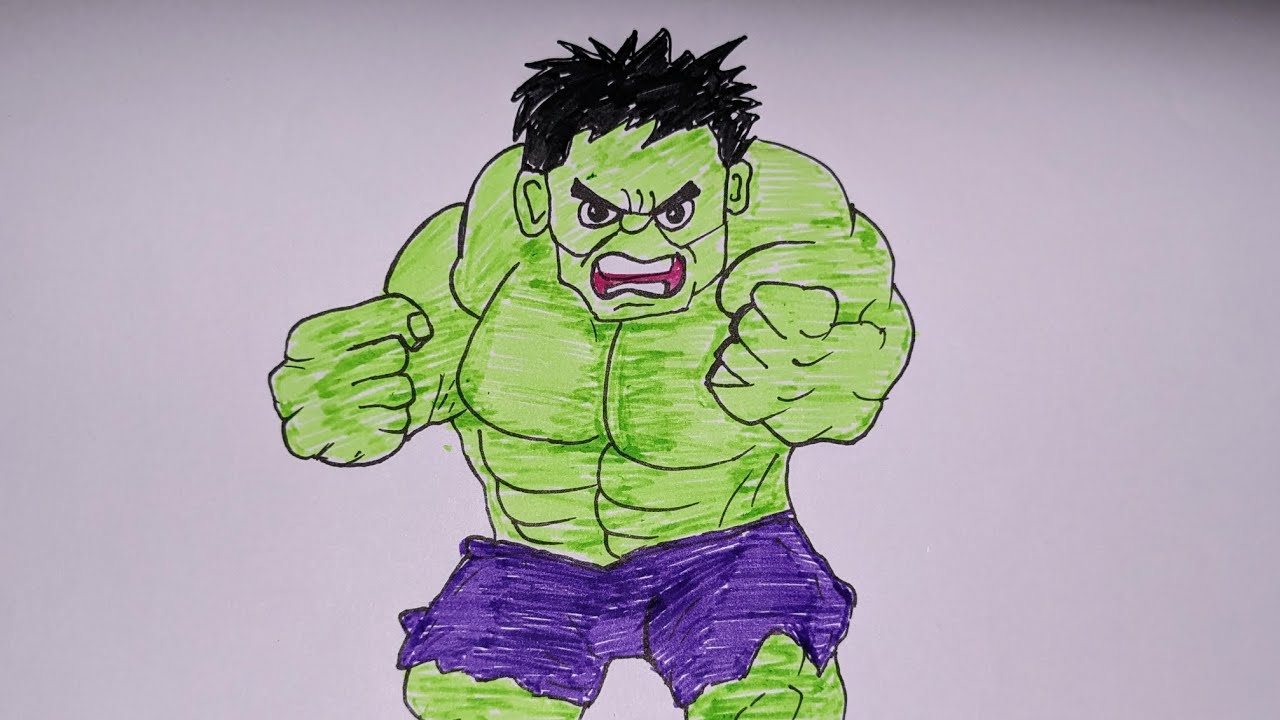 HULK // EASY DRAWING // HOW TO DRAW - YouTube