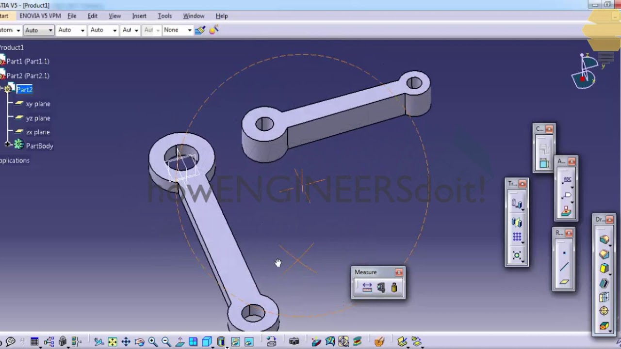 5.1|Getting used to Assembly workbench P3|Top Catia V5 tutorials ...