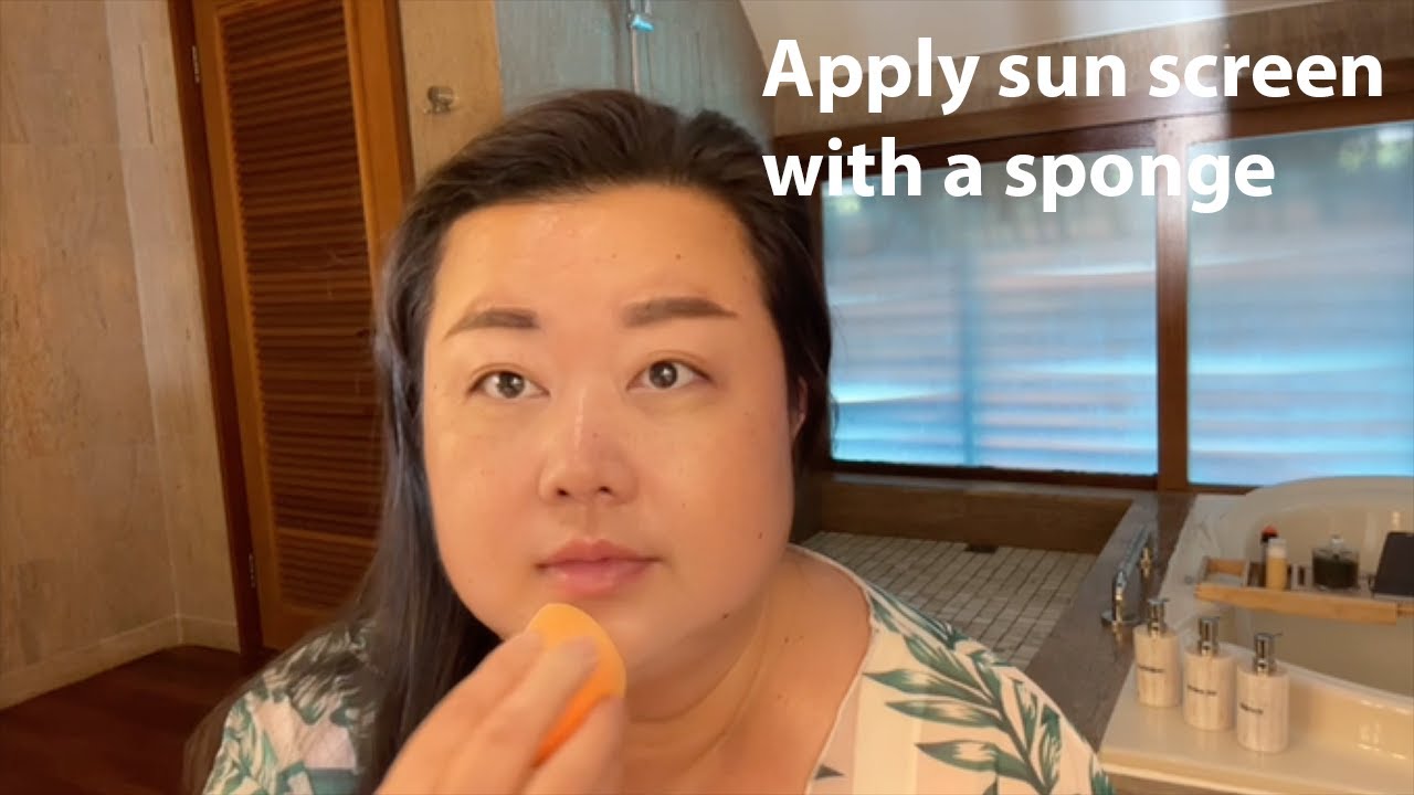 Applying sun screen with a sponge - YouTube