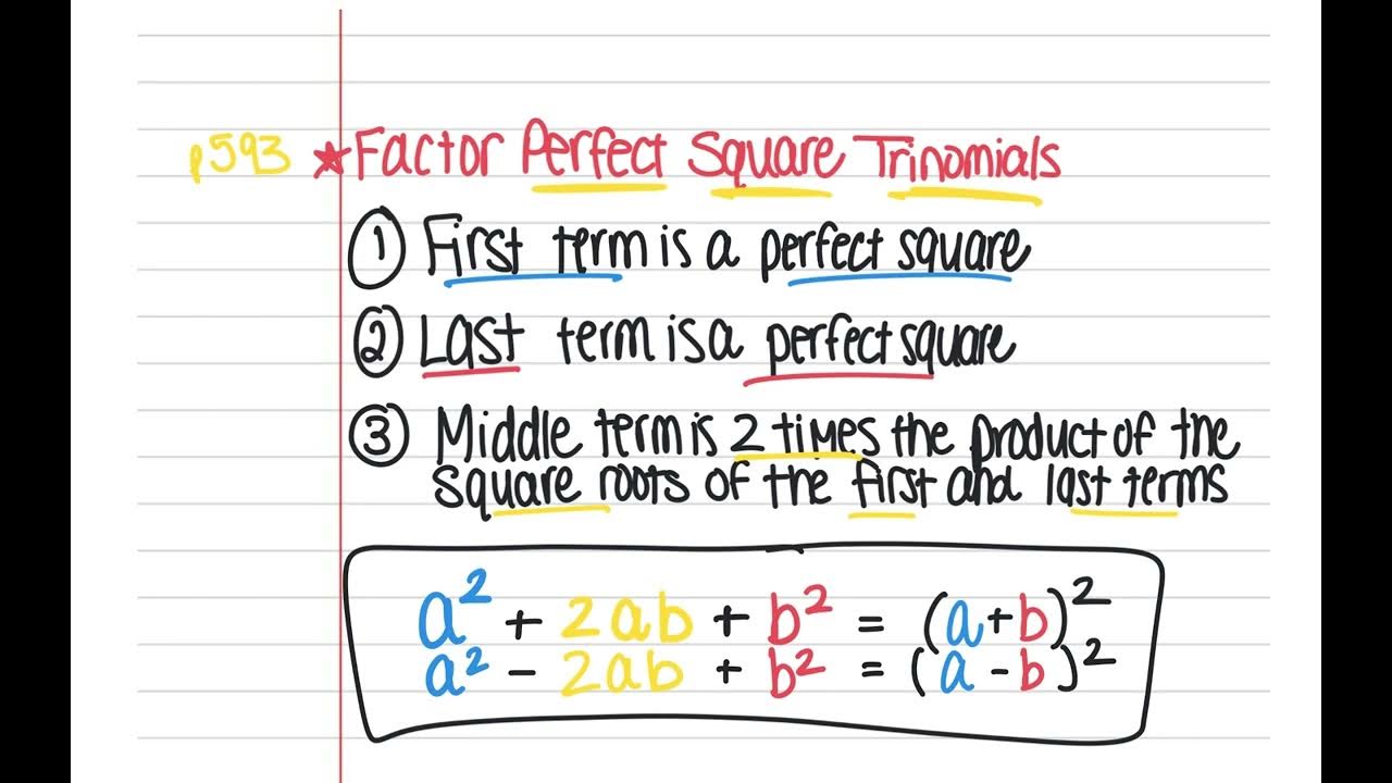 Factoring Special Products - Notes - YouTube