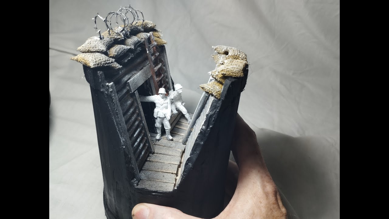 Miniature ww1 trench diorama. 1/35 scale scratch build. School project ...
