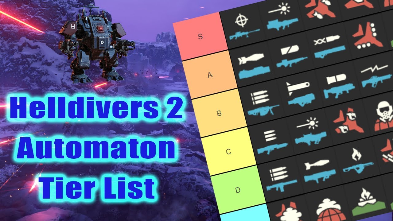 The *ULTIMATE* Helldivers 2 Automaton Stratagem Tier List - YouTube