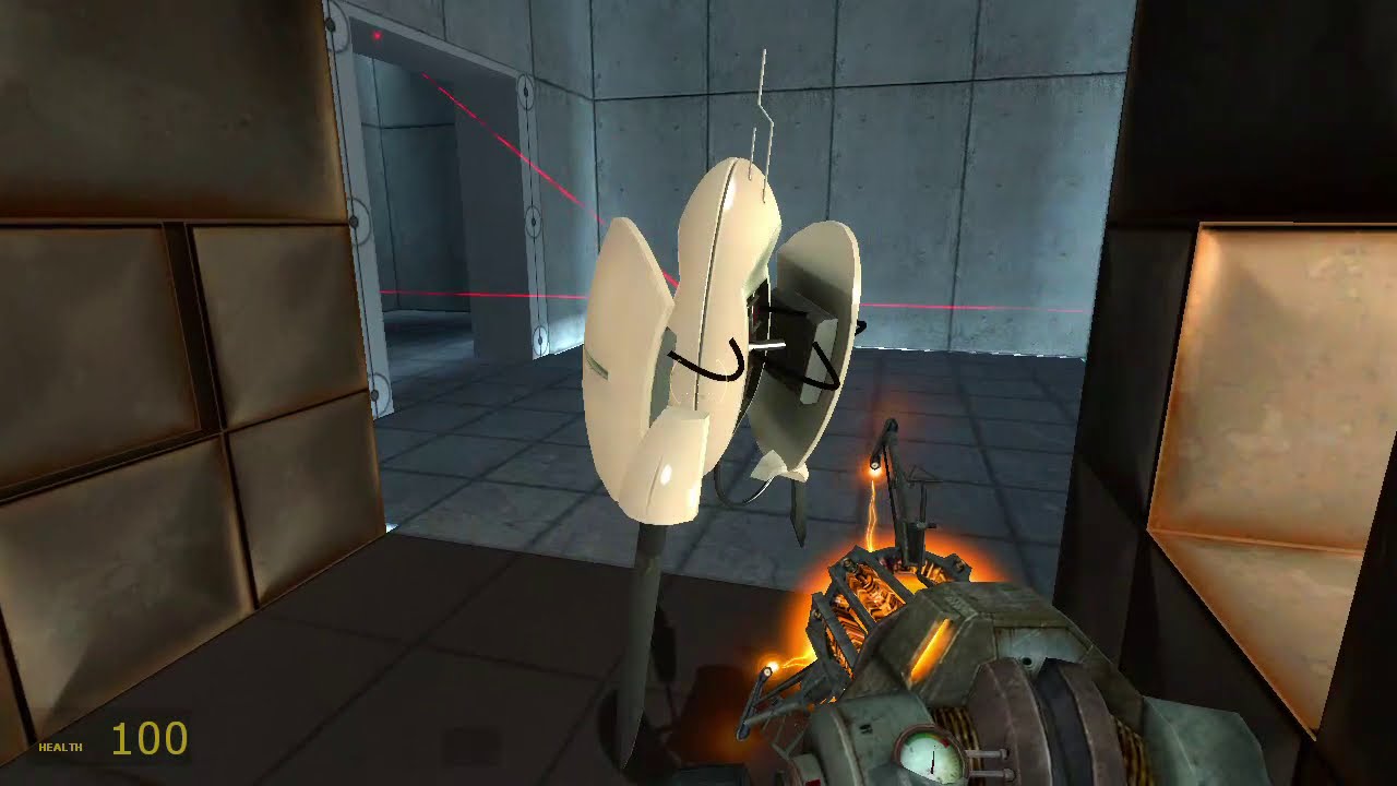 portal turret chamber speedrun (hl2 weapons) - YouTube