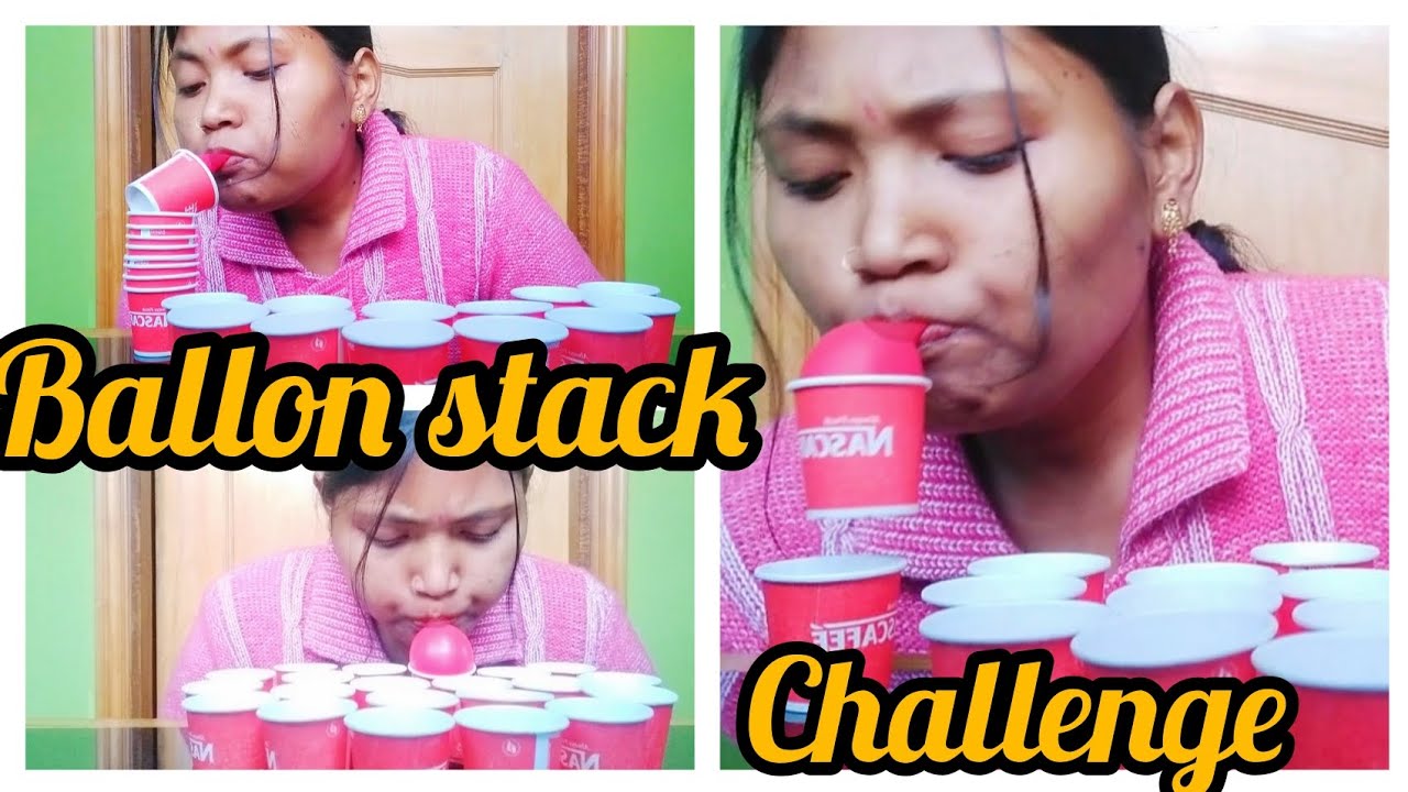 Balloon Stack Challenge Video //Funny & Comedy Video //Balloon stack Coffee Cup //pinki world ...