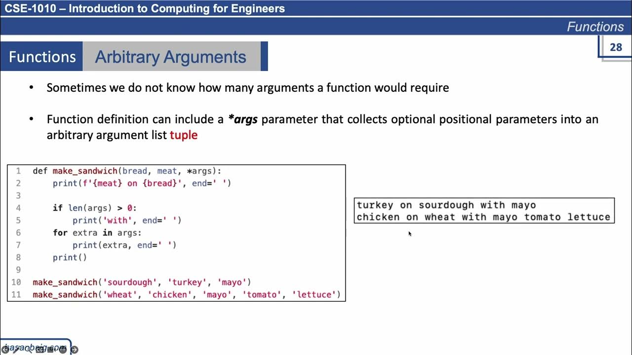 14. Functions V - Arbitrary arguments - YouTube