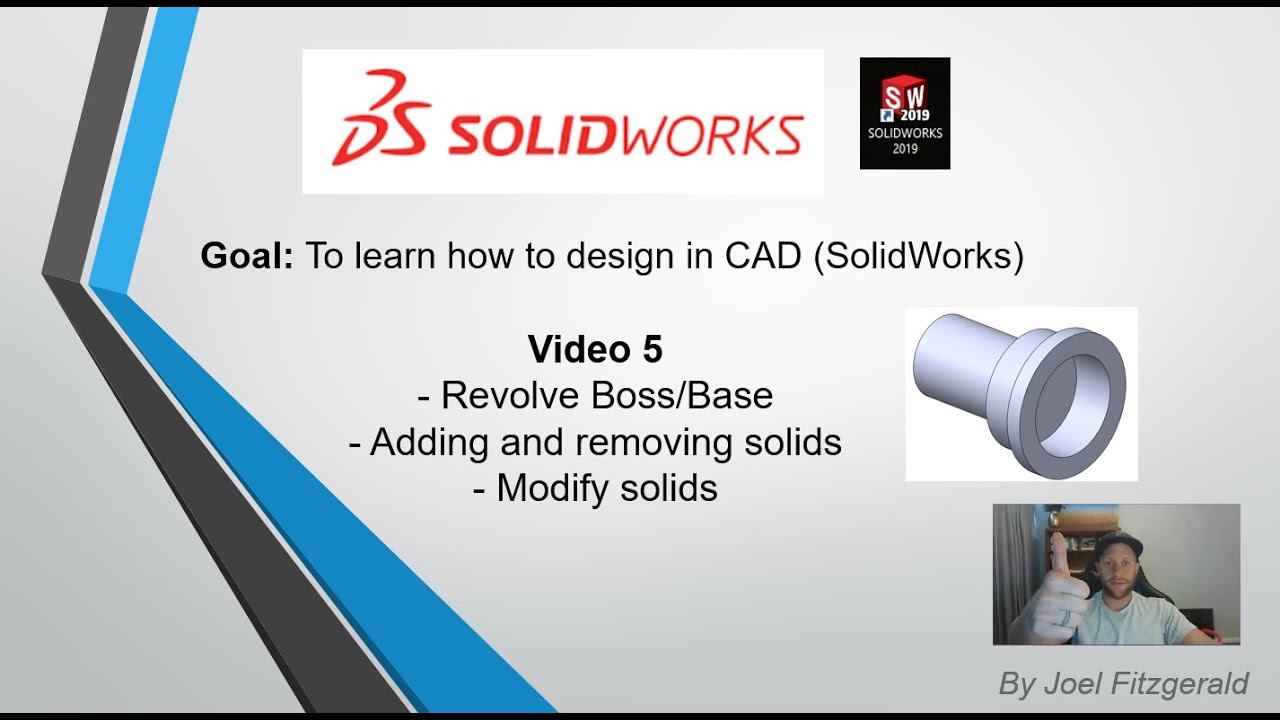 SolidWorks CAD Series - video 5 - Revolve tool - YouTube