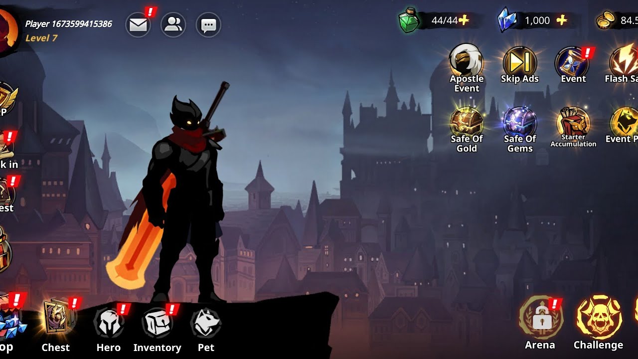 shadow knight ninja fighting Ch1 level 1to10 hard gameplay - YouTube