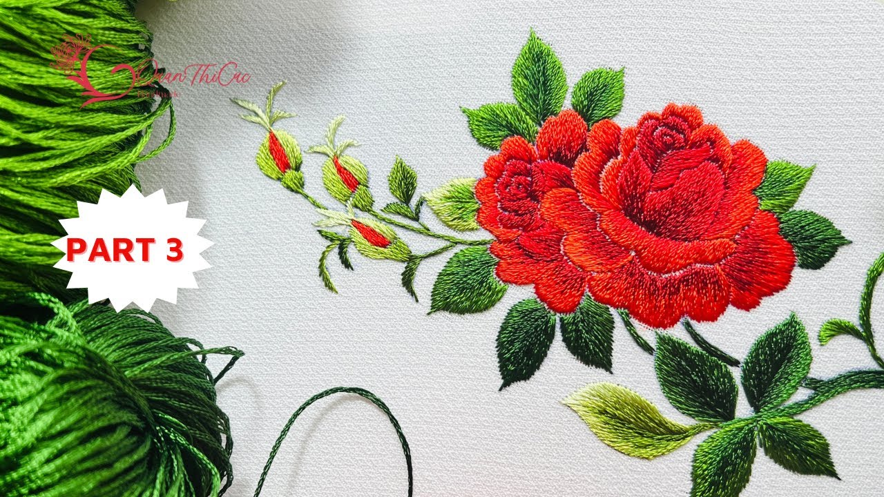 Roses Embroidery Tutorial | Hand Embroidery Tutoria [Part 3] - YouTube