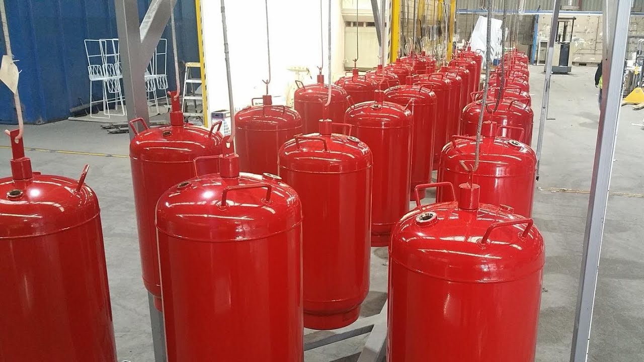 Powder Coating Plant for fire extinguishers | Powder Coating Oven ...