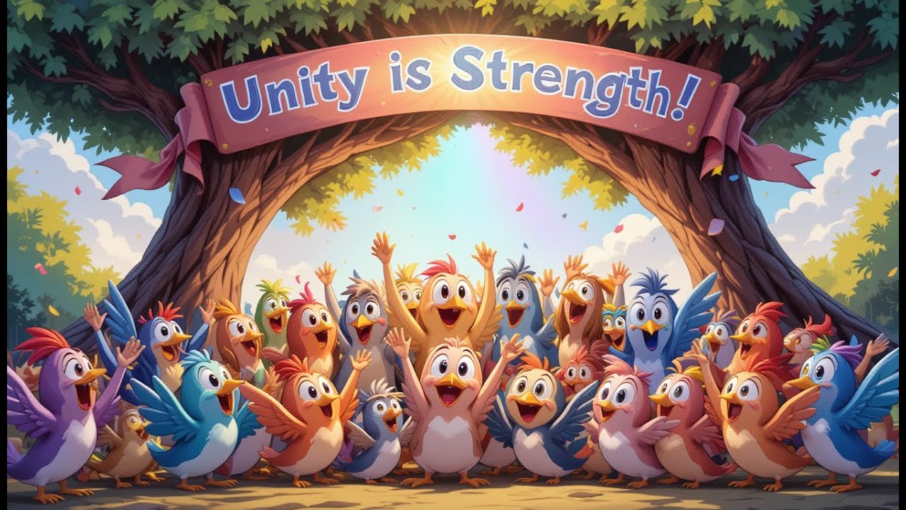 The Brave birds and the Net | Unity is Strength | Moral story | English ...