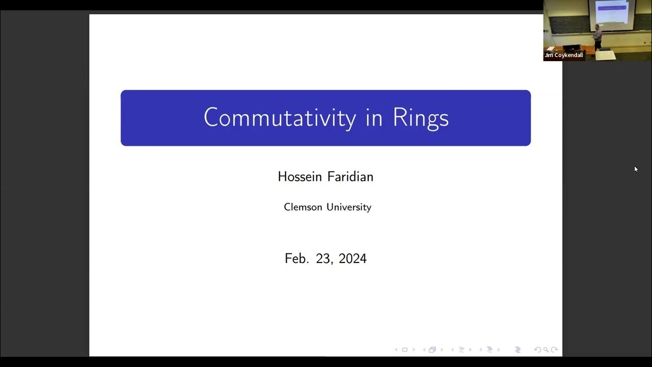 Commutativity in Rings--Math Club 2/23/2024, Hossein Faridian speaking - YouTube