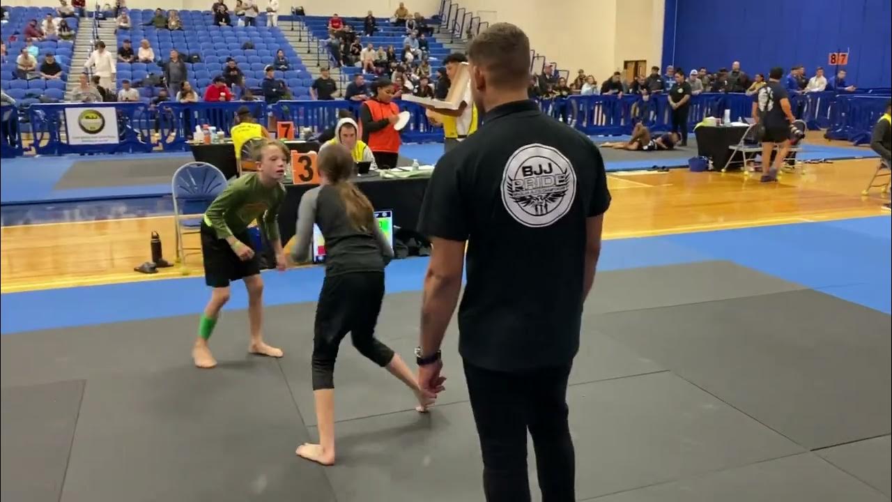 Awesome win by submission. Chloe BJJ Pride 41 Long Island ..No Gi/white belt/80 lbs/finals match ...