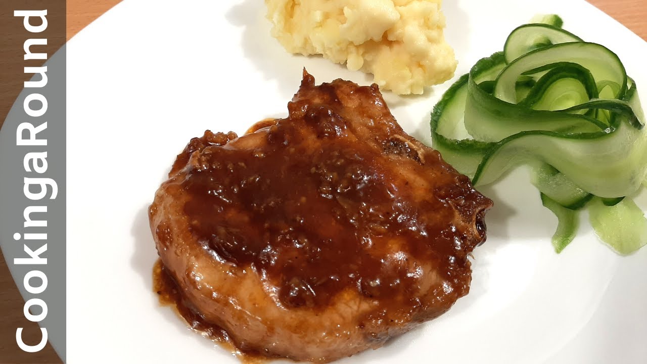 Sticky Garlic Pork Chops Recipe - YouTube