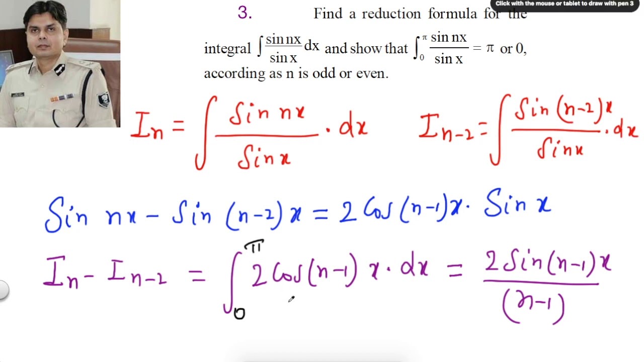 Integration Part 18 Reduction Formula Solved Exercises - YouTube