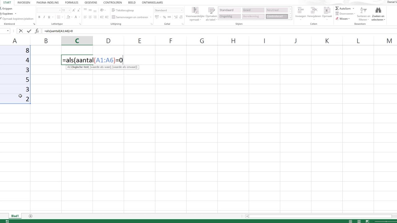 Hoe combineer je de ALS formule met de functies AANTAL en SOM - YouTube
