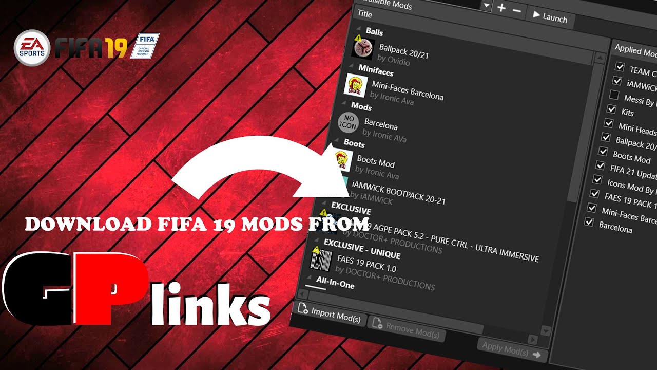 HOW TO DOWNLOAD FIFA 19 MODS FROM GP LINKS - YouTube
