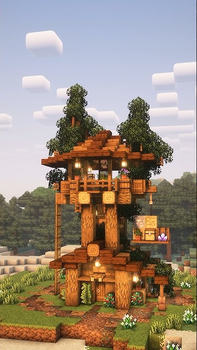 Minecraft: How to Build a Simple Cosy Treehouse | Tutorial - YouTube