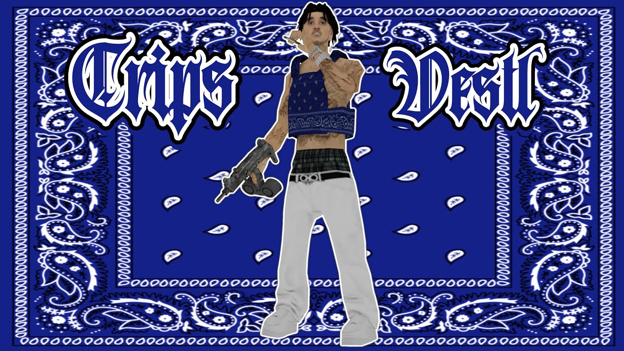 Alley CRIPS with Vest Bandana for GTA sa - YouTube