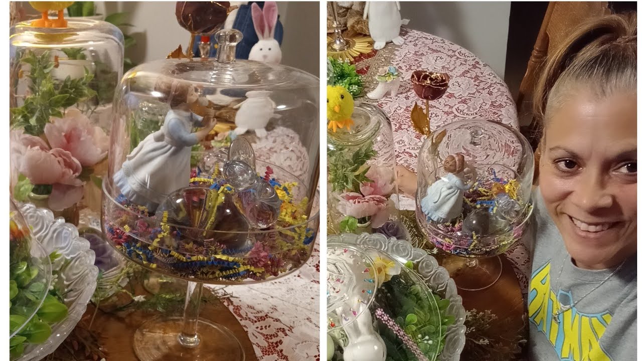 ideas how to decorate a Cloche Dome / Spring Easter Cloche / Spring ...