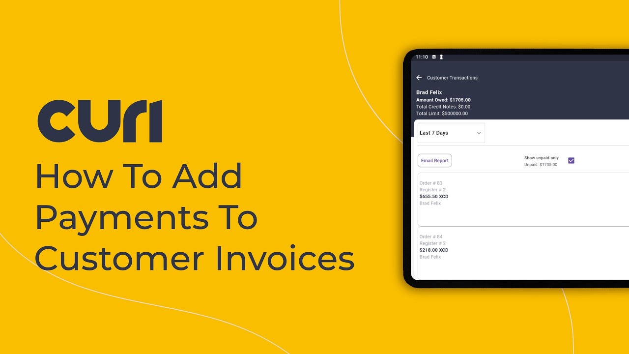 How To Add Payments To Customer Pending Invoices in Curi Point of Sale ...