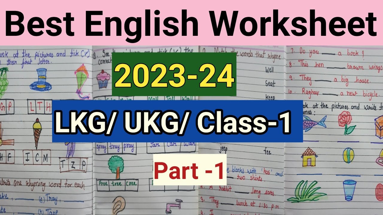 English Worksheet For LKG/UKG/Class-1 || Best English Worksheet For ...