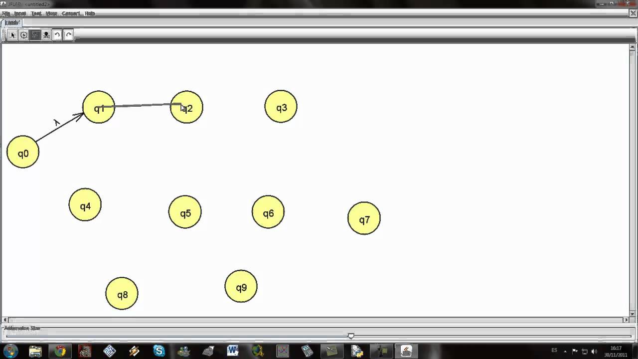 AFN-E a AFD con jflap - YouTube