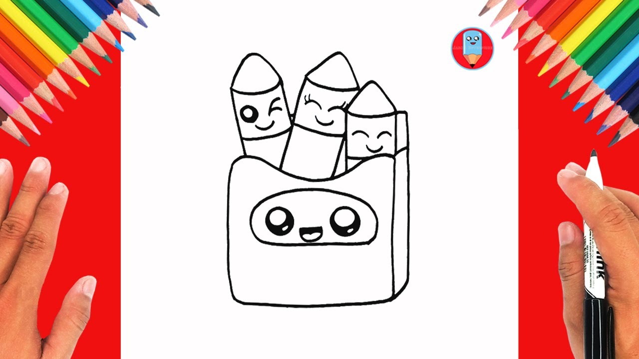 How to Draw a Crayon Colors, Step by Step, Cute Drawings. - YouTube