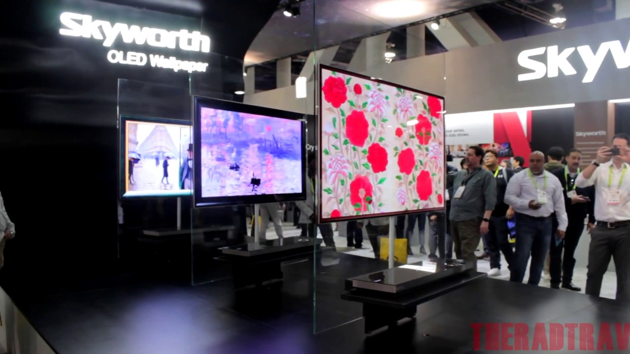 SKYWORTH OLED WALLPAPER TV AT CES 2018 - YouTube