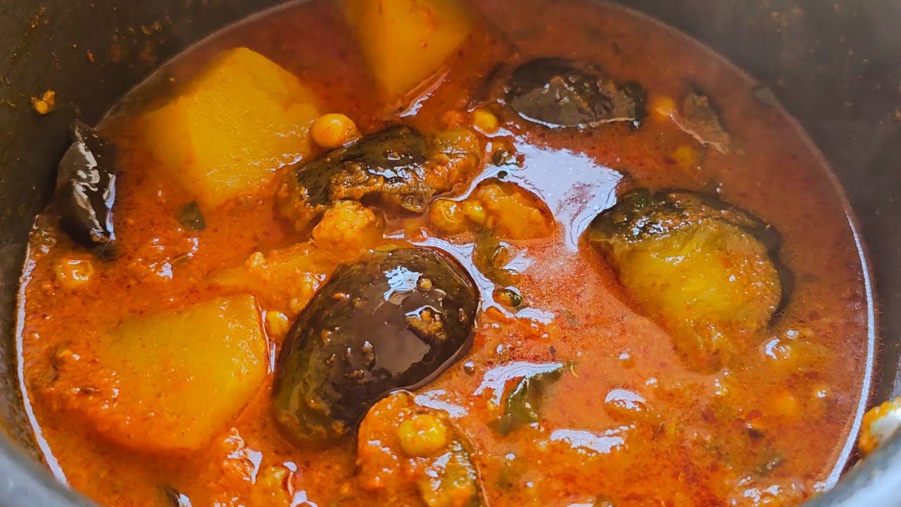 baigan aaloo-ringan batata nu shaak recipe - YouTube