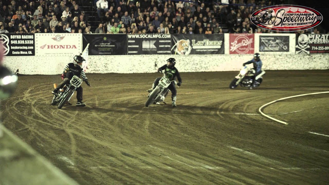 Costa Mesa Speedway Harley Night 2014 - YouTube