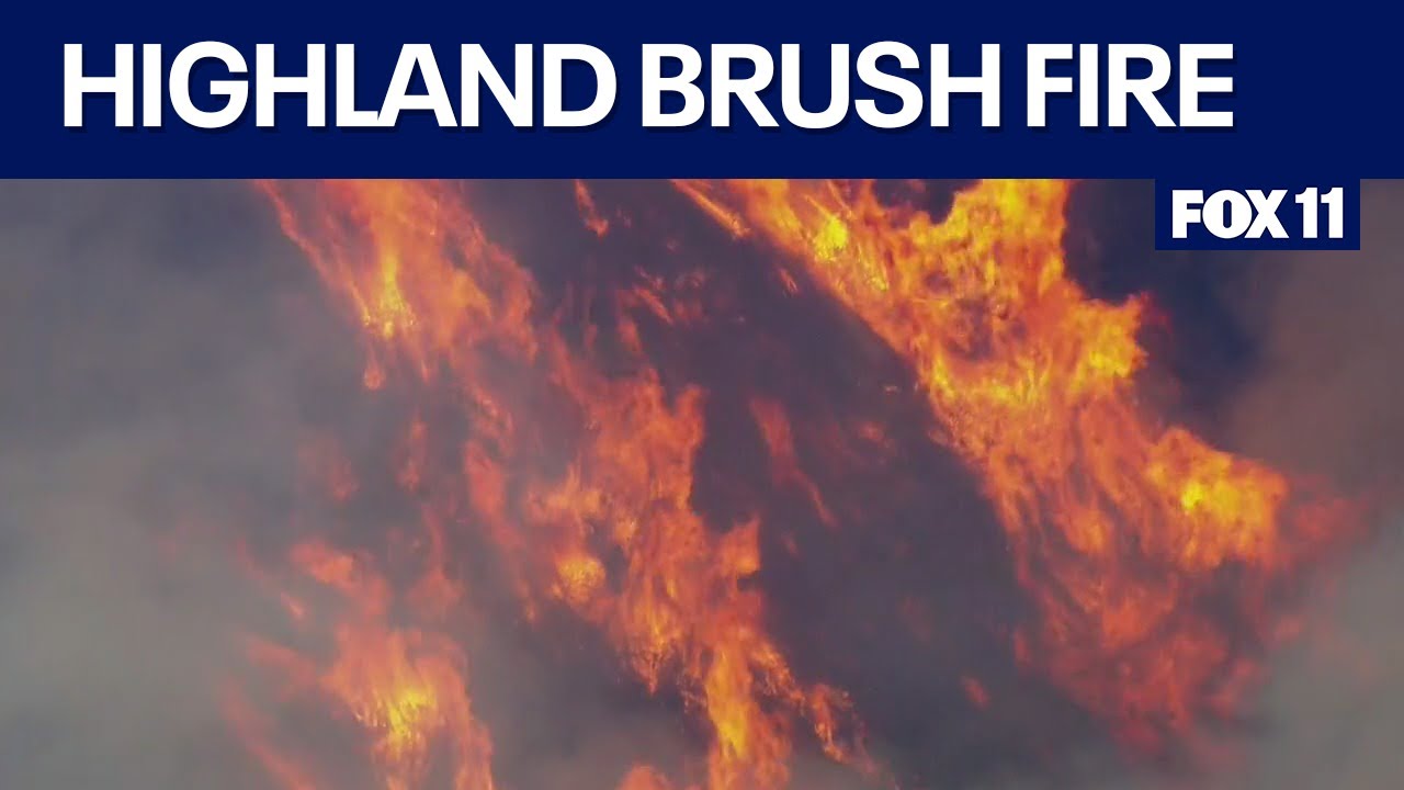 Line Fire in Highland continues to burn - YouTube