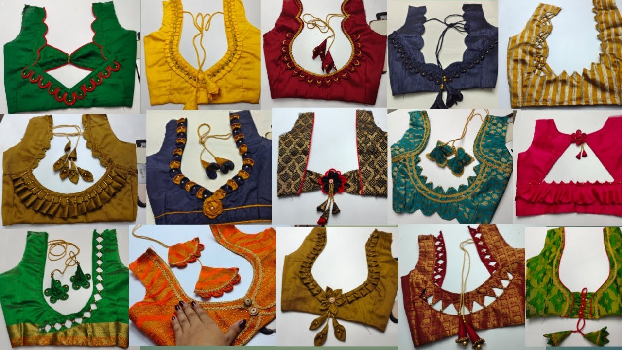 Very beautiful new letest back neck blouse design poster video photos ...
