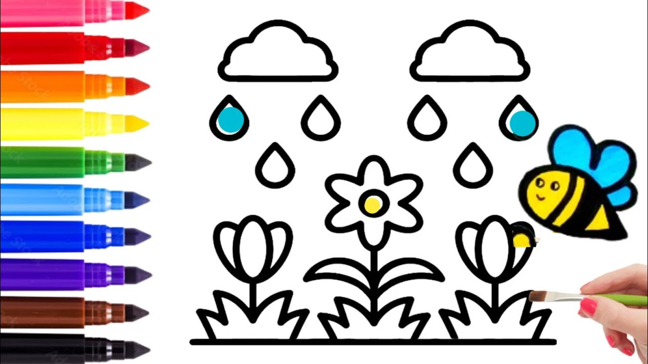 Draw & Color Beautiful View Drawing and Coloring for Kids & Toddlers ...