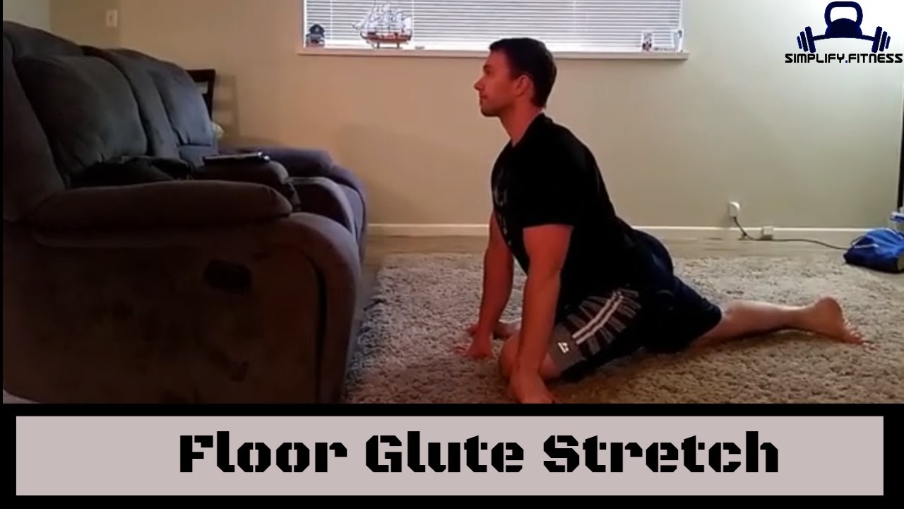 Floor Glute stretch (in front of the couch) - YouTube