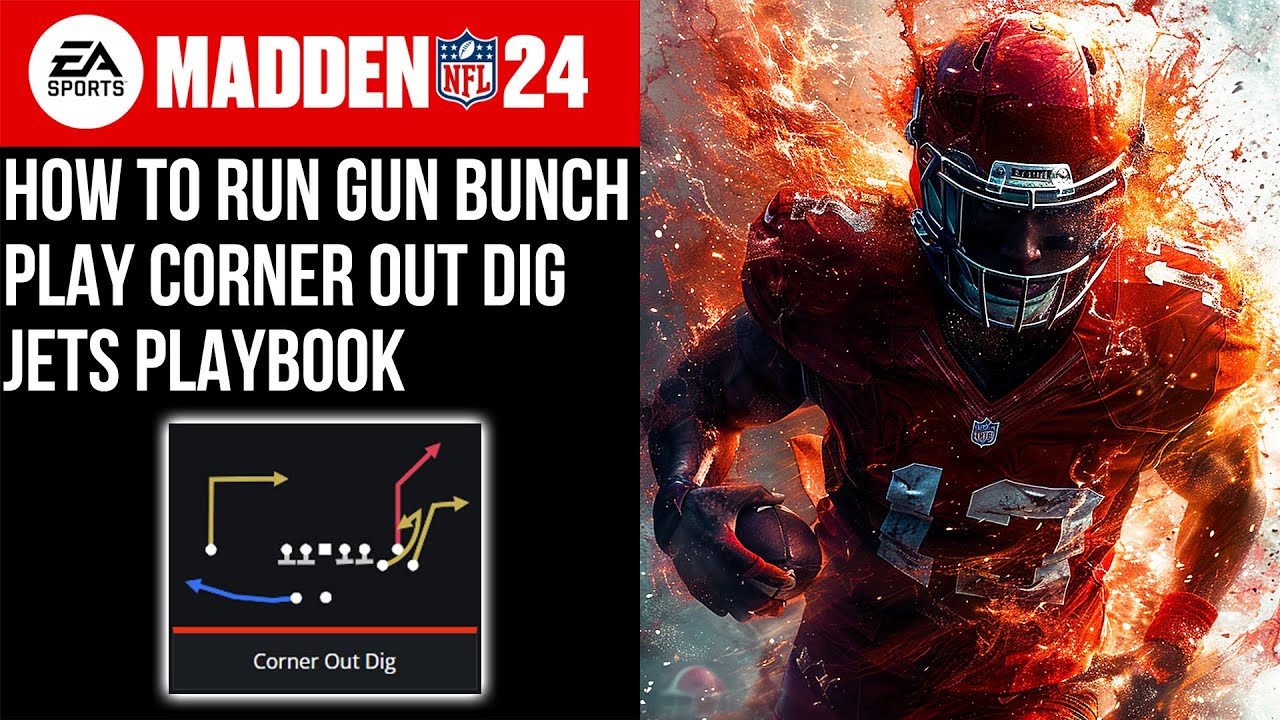 MADDEN 24 HOW TO RUN GUN BUNCH PLAY CORNER OUT DIG JETS PLAYBOOK - YouTube