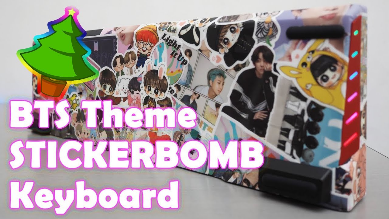 BTS Theme Mechanical Keyboard - STICKER BOMB | Royal Kludge RK71 ...