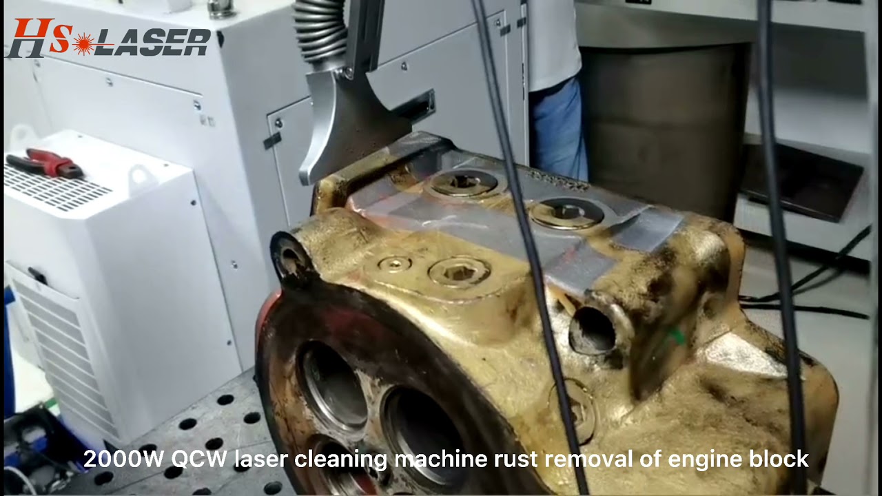 Laser Cleaning Machine Rust Removal of Engine Block - YouTube