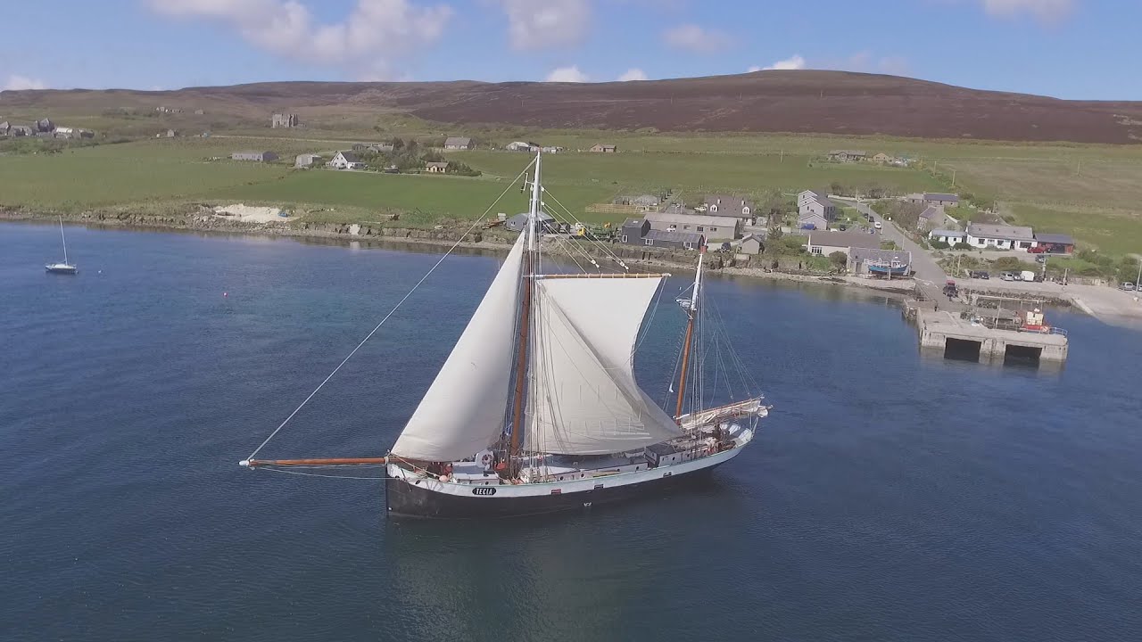 Sailing vessel Tecla departing Rousay Orkney Isles - YouTube